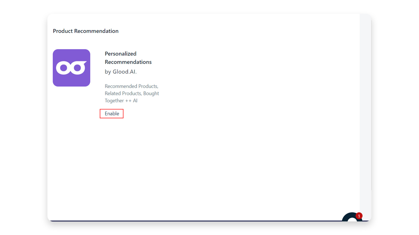 Glood Product Recommendations Integration with Mobile App