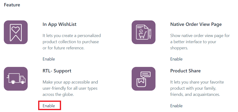 Shopify Mobile App Feature Settings | Documentation | MageNative