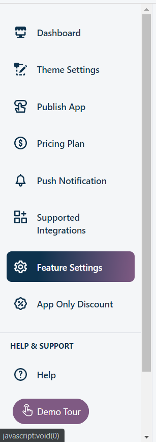 Shopify Mobile App Feature Settings | Documentation | MageNative